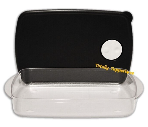 Tupperware Rock N Serve Rectangle Long Shallow Vintage Black, White ...