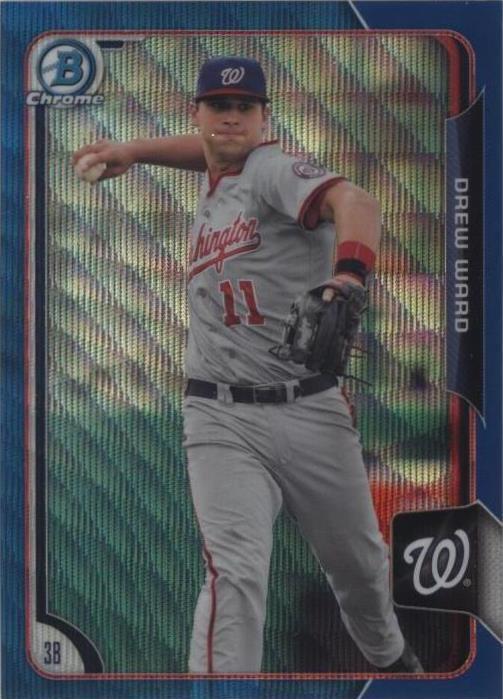 2015 Bowman - Chrome Prospects Drew Ward #BCP69 Blue Wave Refractor (RC ...
