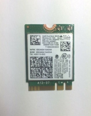Lenovo X1 Carbon Intel Wireless AC 7260 WiFi Card 04X6007 20200552 ...