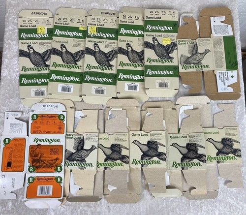 Remington Game Load Shotgun Shell Boxes 20 Gauge Empty Made In USA Lot ...