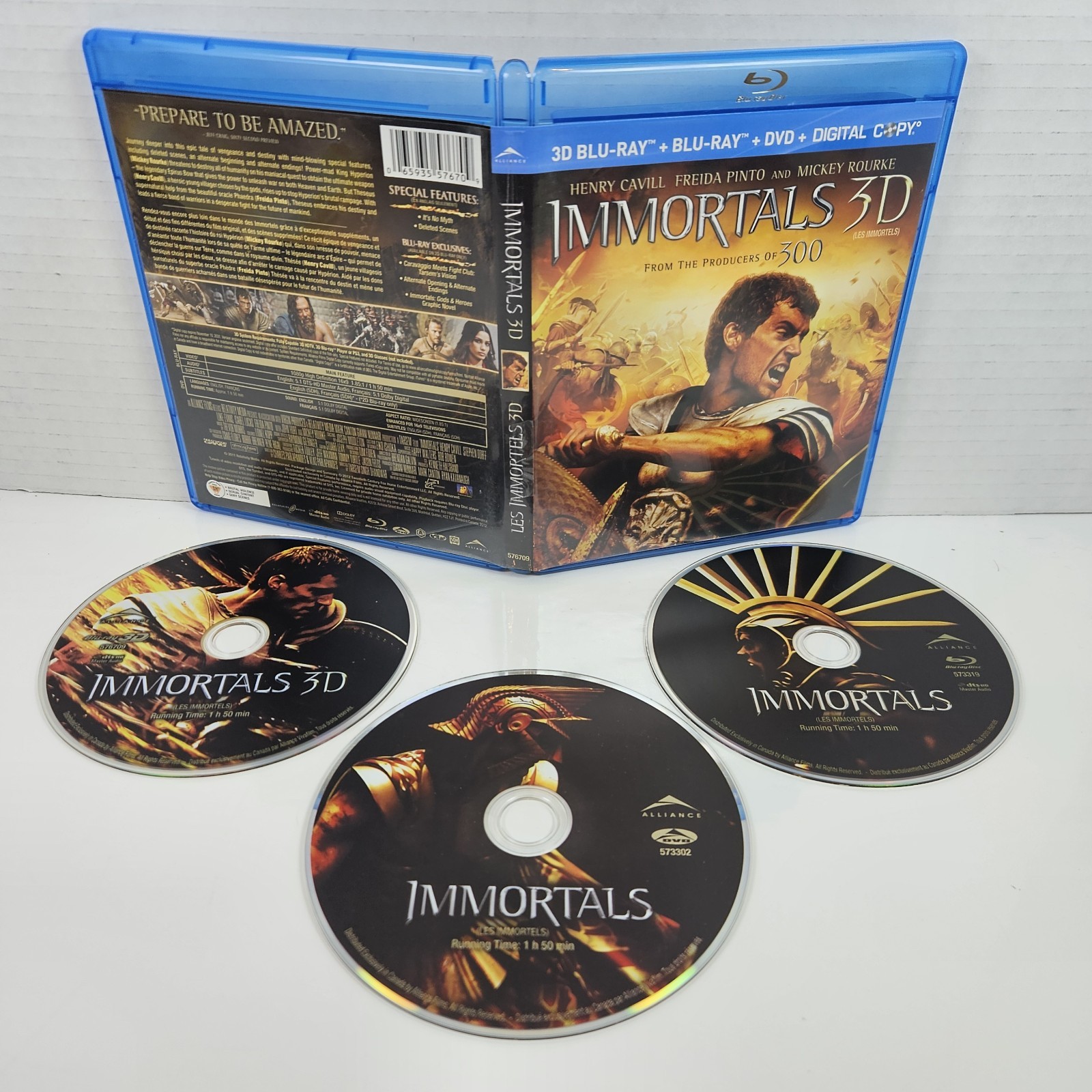Immortals (3D Blu-ray/Blu-ray/DVD, 2012, 3-Disc Set, Canadian) 65935576709 | eBay