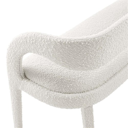 Modway Pinnacle 20" Upholstered Boucle Fabric Accent Bench in Ivory | eBay