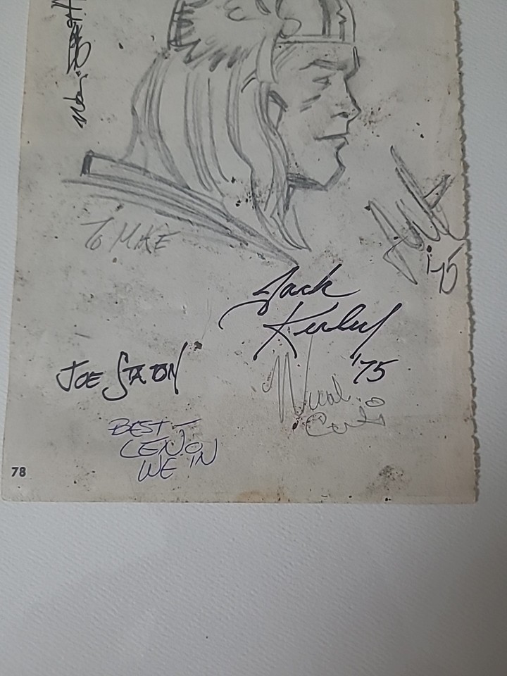 Jack kirby ORIGINAL Thor Sketch Art from The 1975 New York Comic Art ...