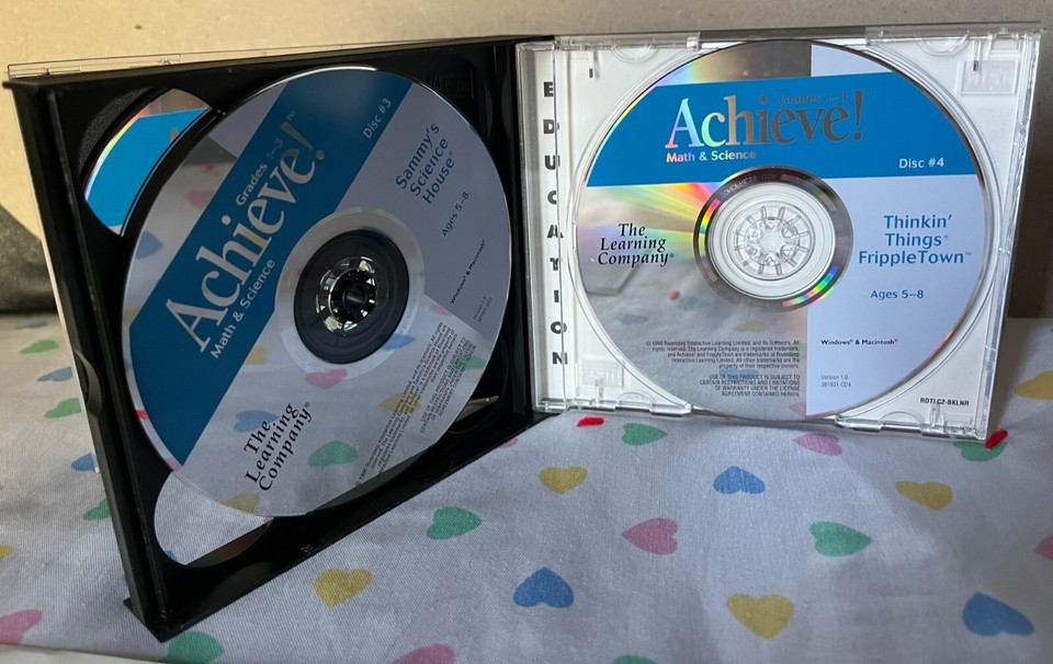Learning Company Achieve Math & Science Grades 1-3 Ages 5-8 CD'S Great ...