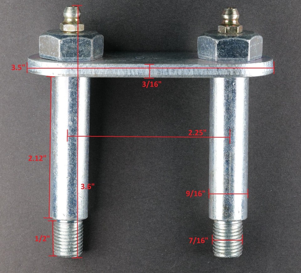 4 Wet Bolt Kit RV Trailer Suspension Replacement Tandem Axel Spring ...