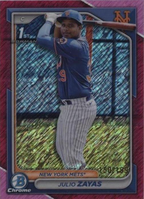 2024 Bowman Chrome - Prospects Julio Zayas #BCP-162 Fuchsia Shimmer ...