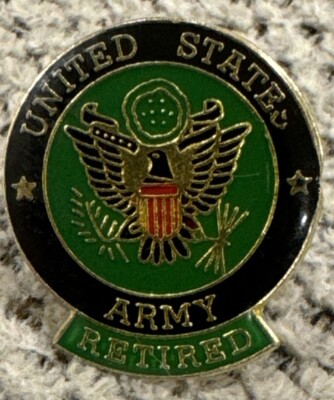 Vintage United States Army RETIRED Motorcycle Hat Cap lapel Pin | eBay