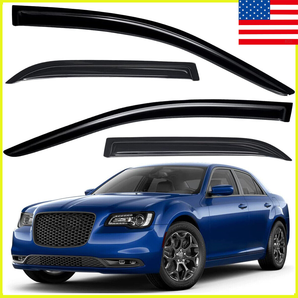 Glossy Black Vent shade Window Visors Sun Rain Guards for 2011-2022 ...