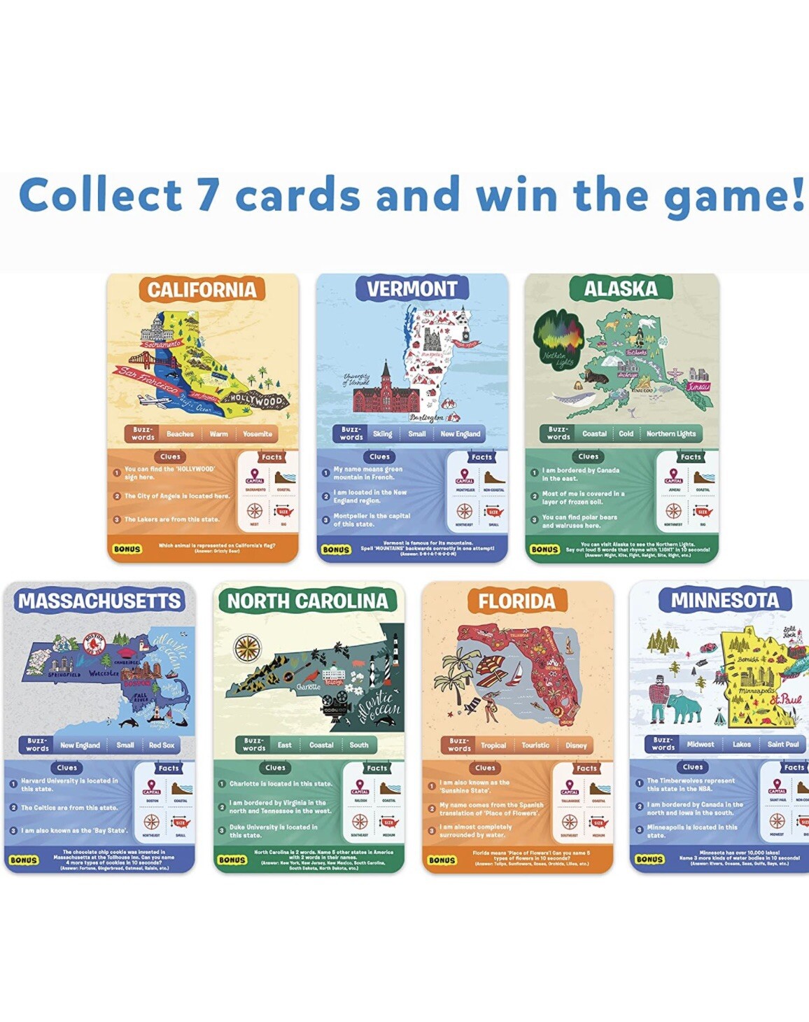 Skillmatics Guess In 10 States Of America Educational Trivia Card Game ...