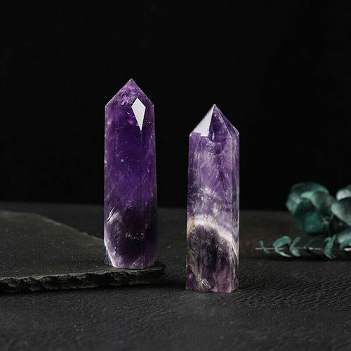 Raw Purple Dream Amethyst Natural Banded Quartz Crystal Point Wand ...