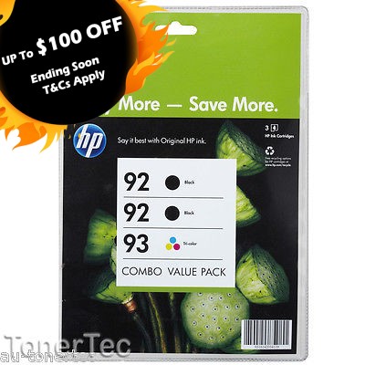 HP Genuine 2x 92 Black+93 Tri-Colour Ink Value Pack-> C3180/C3175/C3170 ...