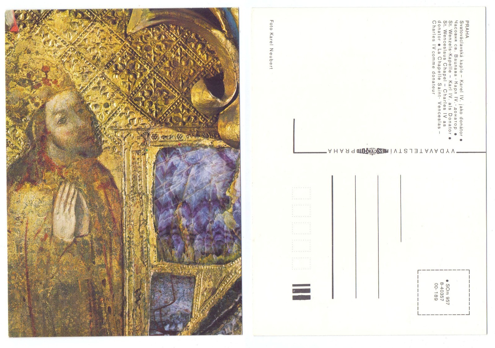 126575 - Praha - Svatovaclavska kaple - Karel IV. jako donator - alte ...