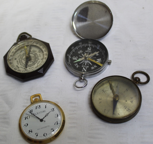 Lot of Vintage Pocket Compass Compasses & 1 Pocket Watch | eBay