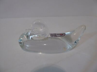 Vintage Pilgrim Glass Handmade Clear Glass Duck with Label USA (S0 | eBay