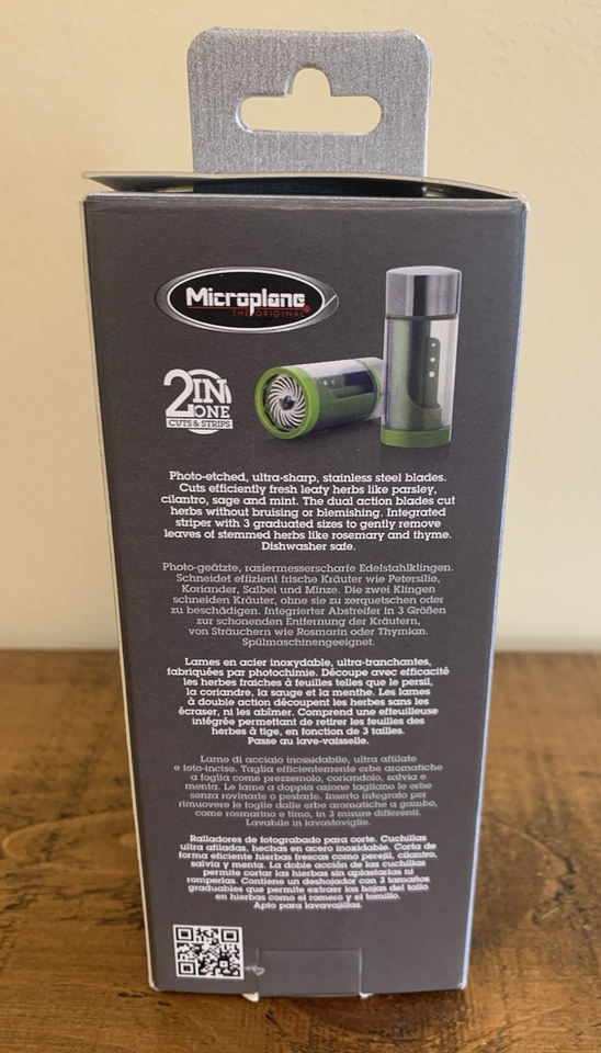 Microplane Herb Mill - 2 in 1 Cuts and Strips - Stainless Steel Blades ...