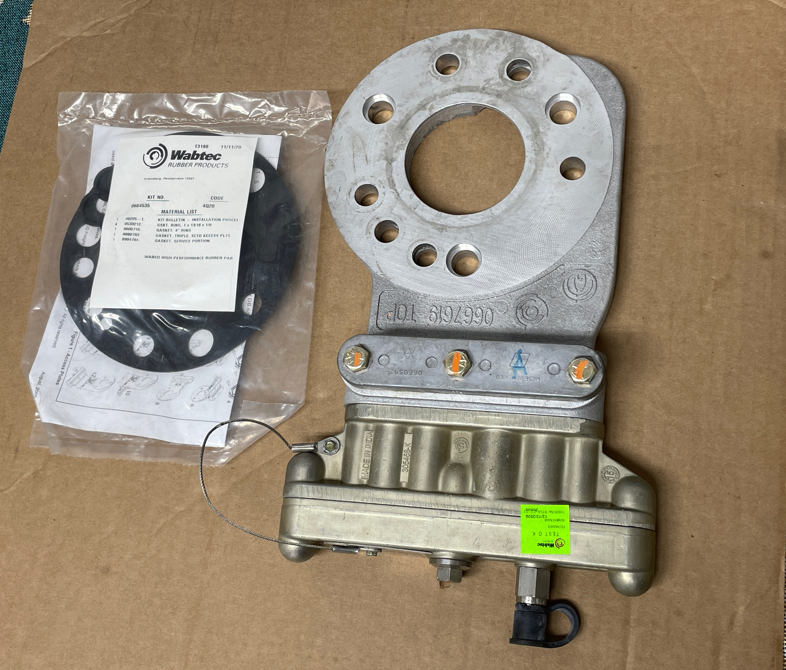 Wabtec India Brake Cylinder Valve Monitor 0667619 w/ Hardware Gasket ...