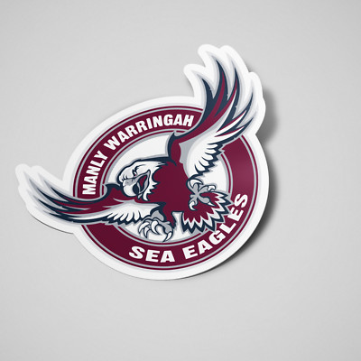 Manly Sea Eagles NRL Windshield Windscreen Laptop Sticker Decal 116mm ...