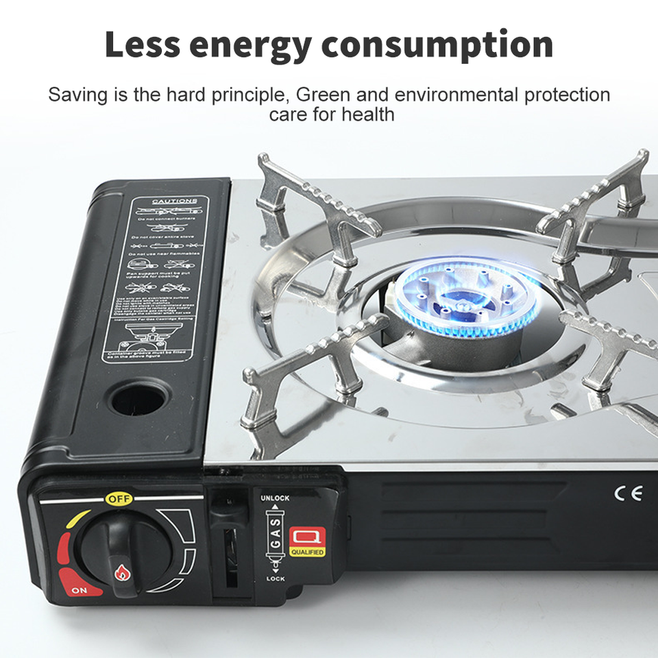 Portable Double Burner Gas Stove Camping Butane Cooker Barbecue Kitchen ...