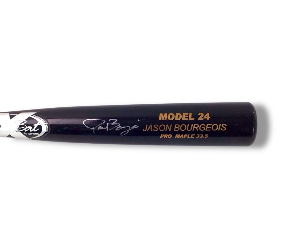 Jason Bourgeois Signed Auto Model 24 Pro Maple 33.5 Black Tuff Bat w ...