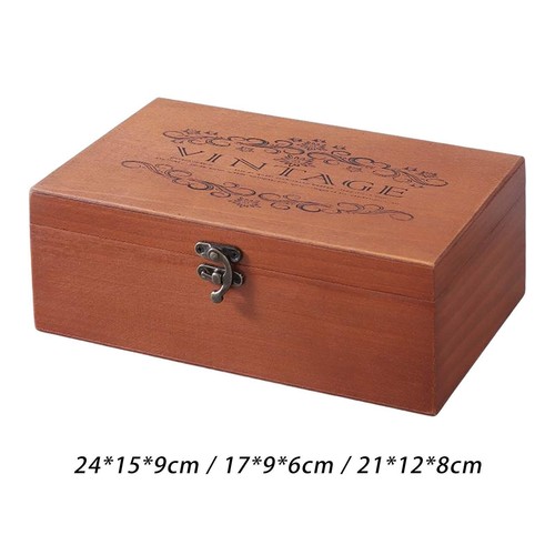 Retro Style Wooden Storage Box Gift Boxes Multifunctional Wood Box with ...