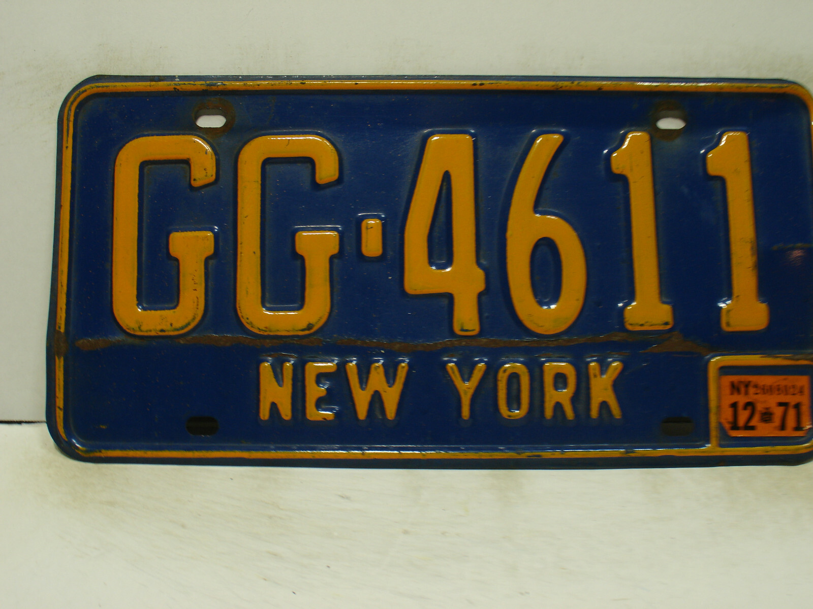 1971 New York License Plate GG - 4611 Vintage 12271 | eBay