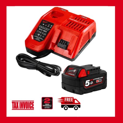Genuine Milwaukee M18SP-501B 18V 5.0Ah Battery and Charger Kit - M18B5 ...