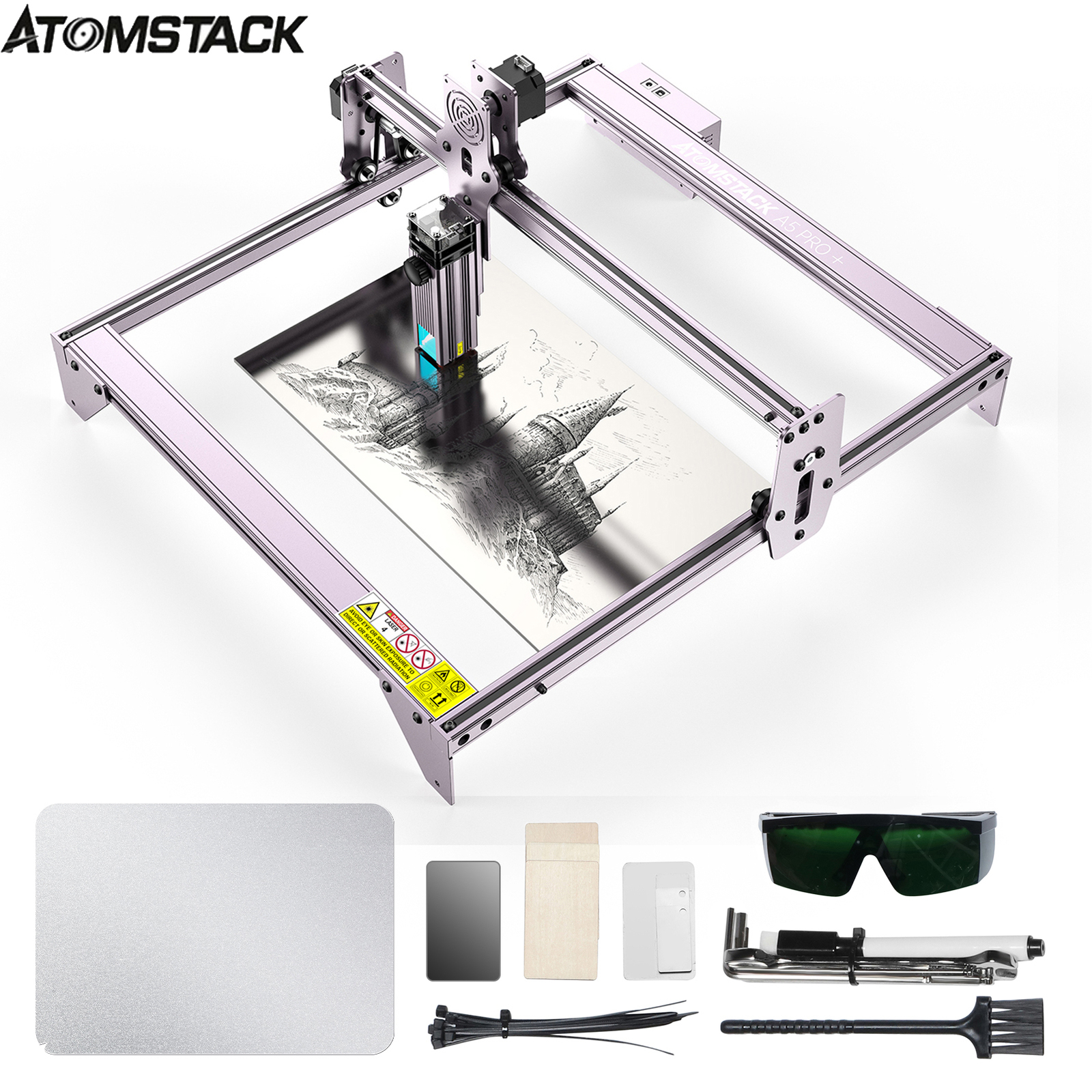 ATOMSTACK A5 Pro+ 40W CNC Laser Engraver 410x400mm for Wood Acrylic ...