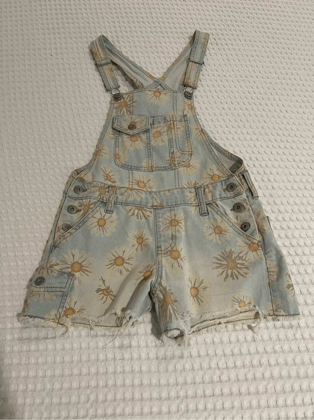 No Boundaries daisy flower floral Jean overalls size … - Gem