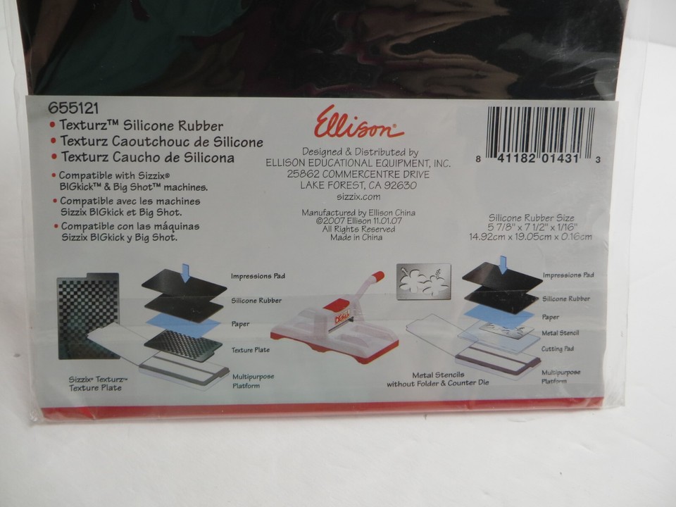 Sizzix Texturz Silicone Rubber 655121 BRAND NEW in Original Packaging ...