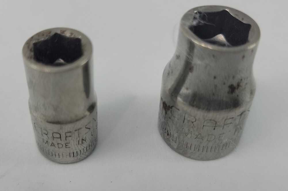 Craftsman | 2 Sockets Lot | 7mm 9mm | 1/4" Drive 6-Point | -Inverted Ģ ...