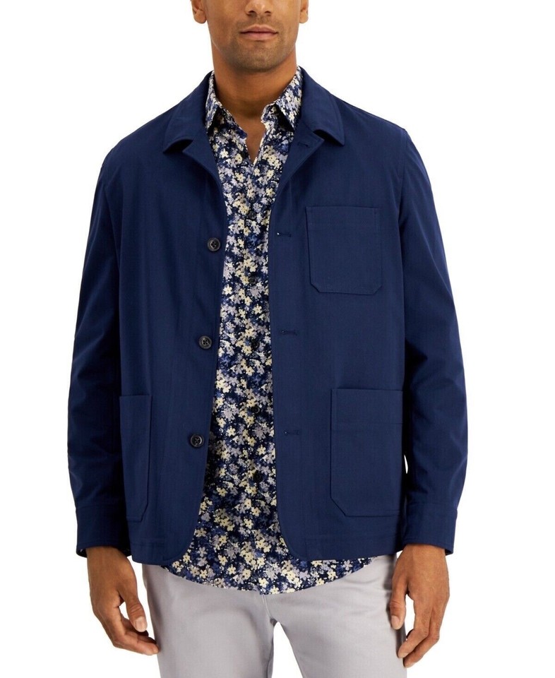 Alfani Mens Utility Four Pocket Snap Front Shirt Jacket Outerwear , 2XL ...