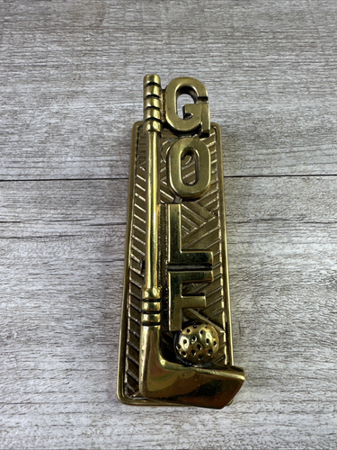 Vintage Solid Brass GOLF Club Ball Wall Clip Spring Activated 4.25” | eBay