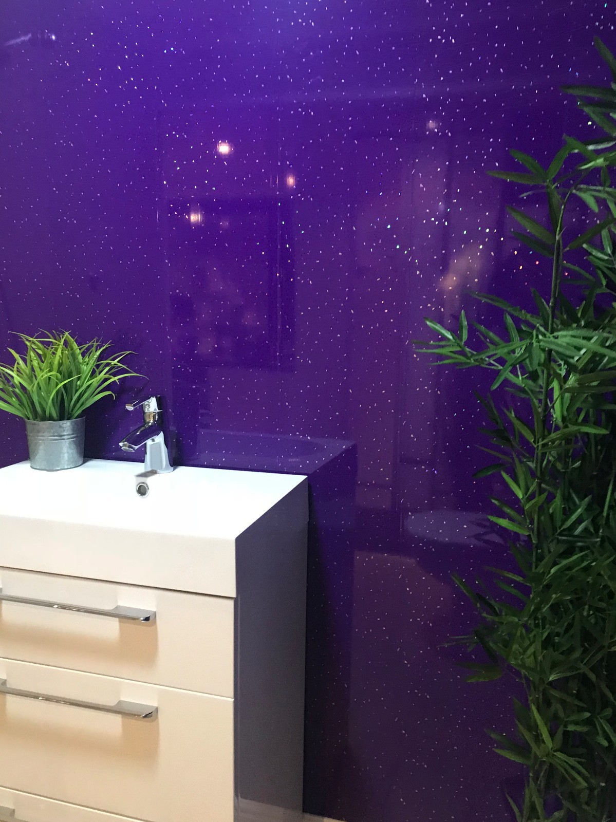 Purple Sparkle PVC Cladding Bathroom Shower Ceiling Panels Wet Wall ...