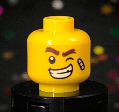 NEW LEGO Yellow Dual Sided Douglas Elton Wink Bandaid Smile Minifigure ...