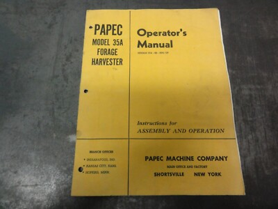 Antique & Vintage Manuals - Papec Manual