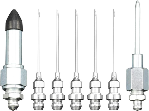 Grease Gun Needle Tip Kit 7 Pcs, 5 Grease Needle Nozzles + 1 Grease ...