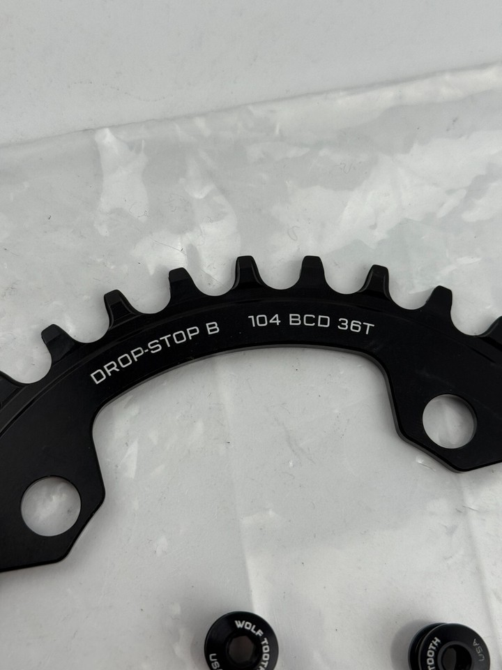 Wolf Tooth Drop Stop B 36t Chainring 104 BCD 4 Bolt 9/10/11/12 Spd | eBay