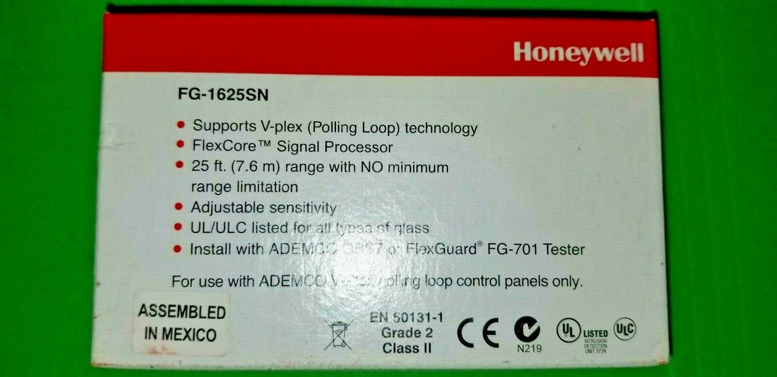 Honeywell FlexGuard FG-1625SN Glassbreak Detector V-Plex Polling Loop ...