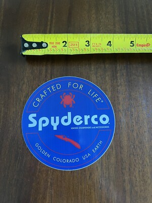 Spyderco Spyder Co Crafted For Life Logo Blue Sticker/Decal Approx 3 ...