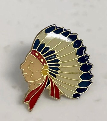 Indian Chief Native American Lapel Pin Hat Vest EUC. Fundwares | eBay