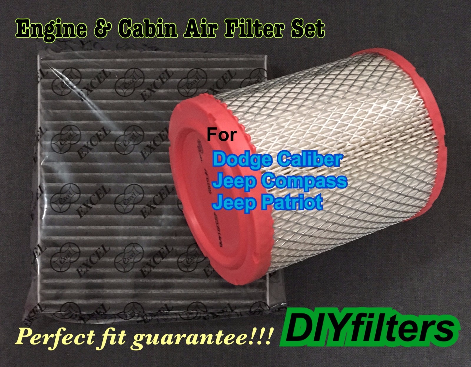 Engine&Carbonized Cabin Air Filter For DODGE Caliber 11-16 Compass ...