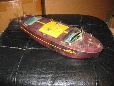 Rare Ideal Speed Boat in great shape with functioning wind-up Motor | eBay