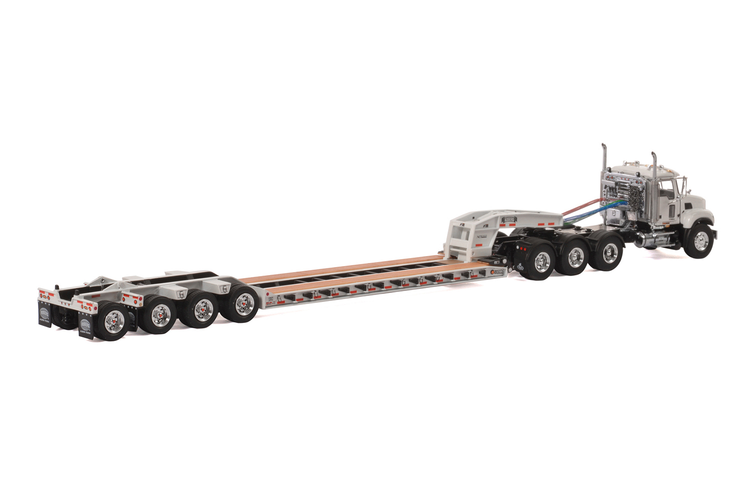 Mack Granite Truck w/ 4 Axle Rogers Lowboy Trailer "WHITE" - 1/50 - WSI ...