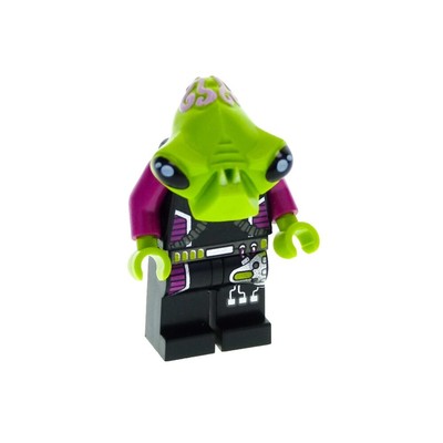 1X Lego Minifigure Space Alien Pilot B-Ware Used Black Head Lime AC002 ...