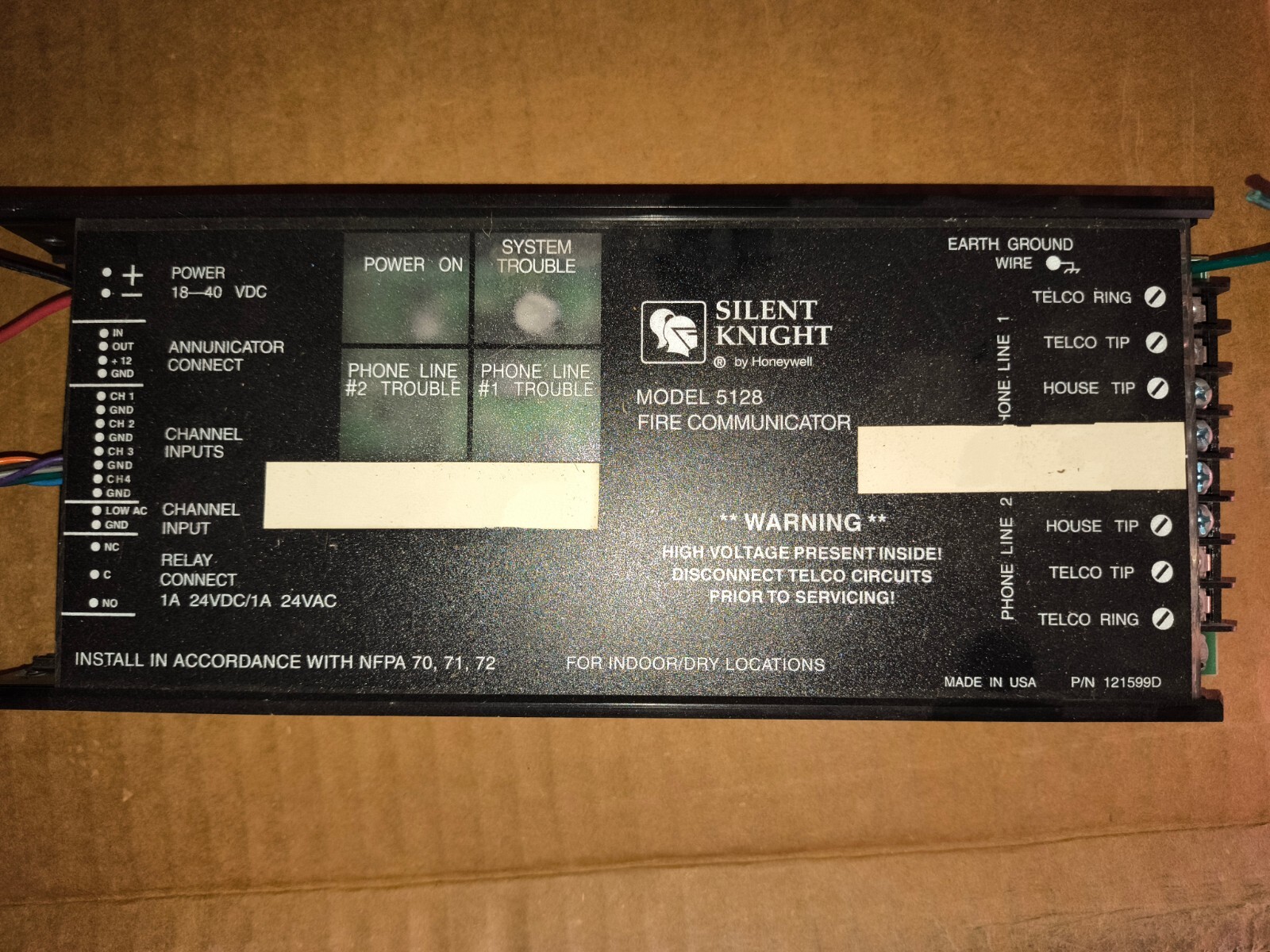 Silent Knight 5128 Dialer 4-Channel Digital Fire Alarm Communicator ...