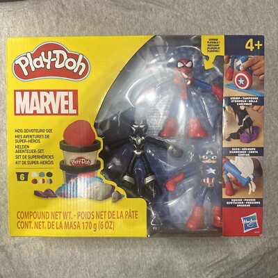 Play-Doh Marvel Hero Adventure Set [Spider-Man, Black Panther & Captain ...
