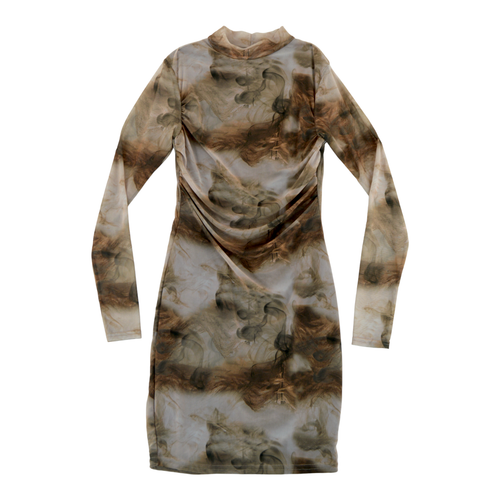 Pretty Little Thing Long Sleeve Dress Shape Brown Size 4 | eBay