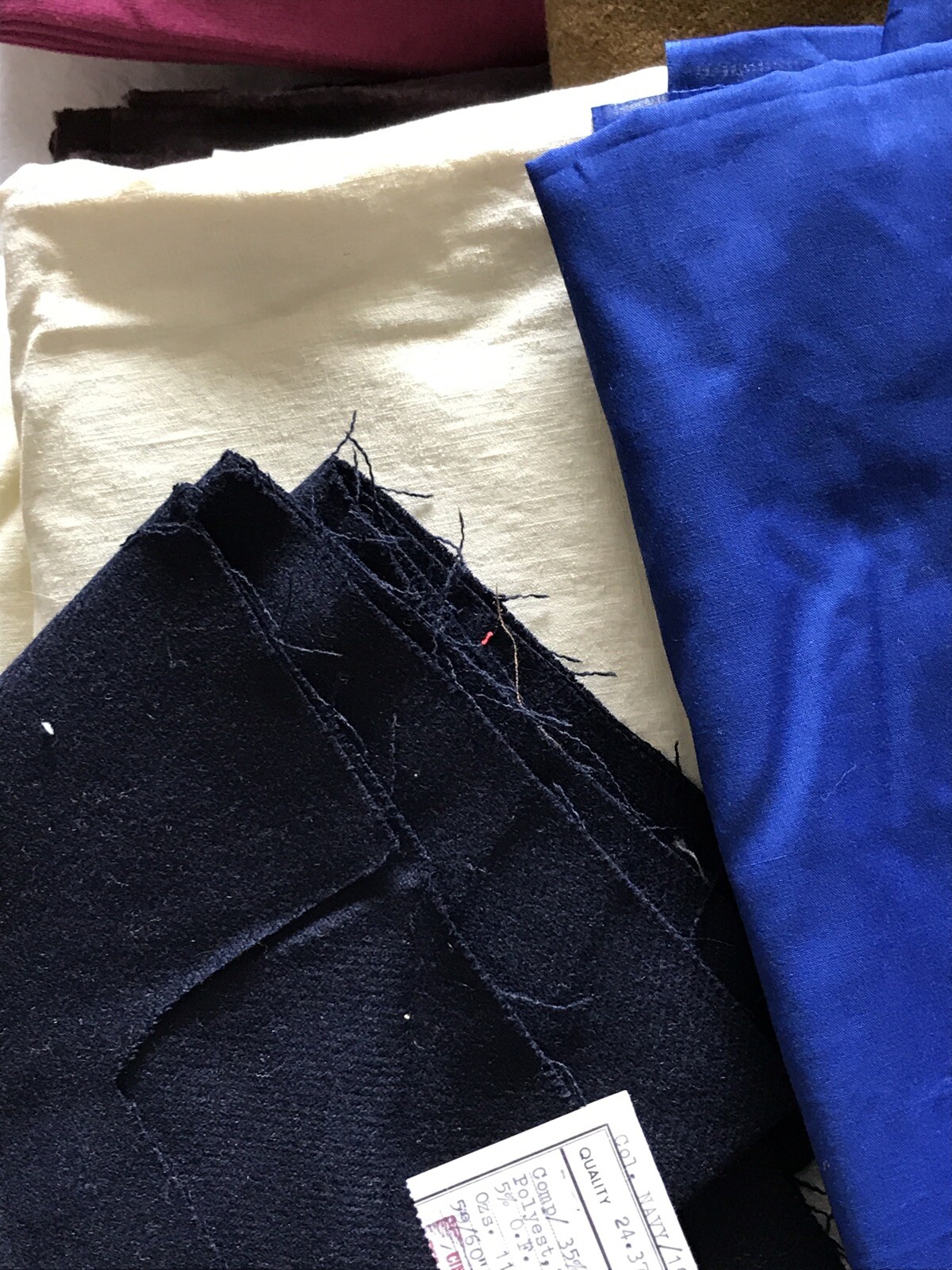 Solid Color Scrap Remnant Leftover Fabric Lot Crafts Sew Mixed Fibers ...