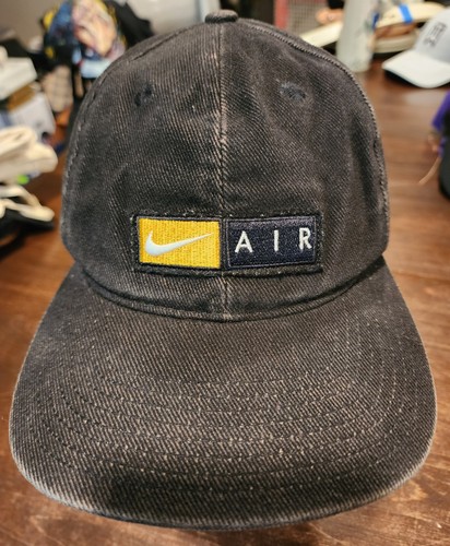 Vintage Nike Air Black OSFA Snapback Hat Cap Nice Fade | eBay