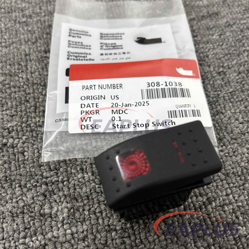 New RV Generator Rocker Start Stop Switch Red lens Fits Onan Cummins ...